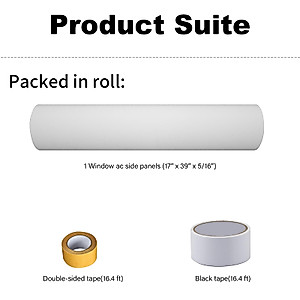SZZSAF Window Air Conditioner Side Insulated Panel, 1PIC Full Surround Insulation Panels Window Seal Kit, WinterSummer Winter Heat and Draft Insulating,Insulation foam material (WHITE)