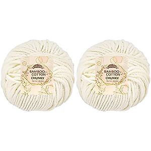JubileeYarn Bamboo Cotton Chunky Yarn - 100g/Ball - Almond Milk - 2 Balls