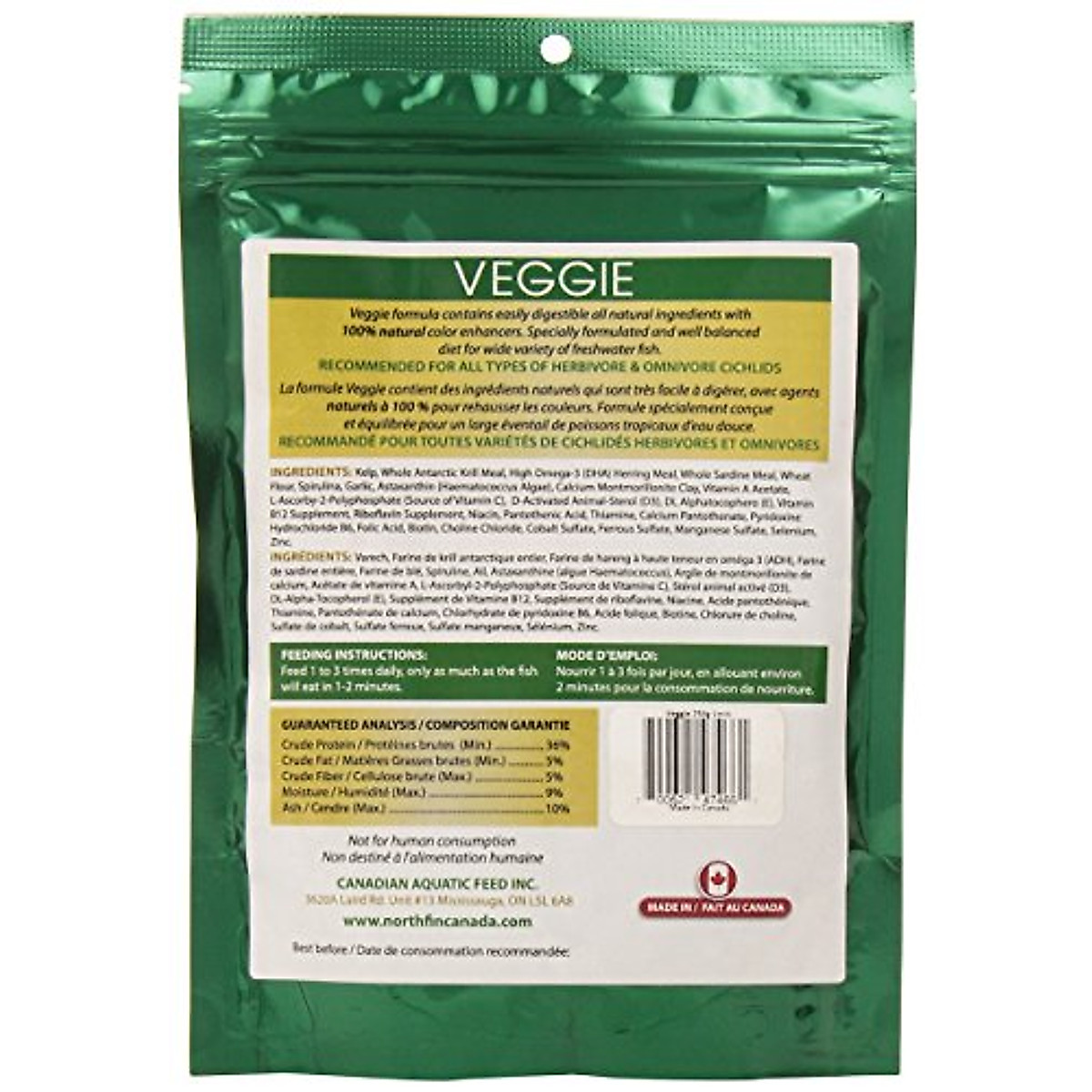 Northfin Veggie Formula, 1 mm, Sinking Pellets, 250 g