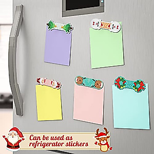 36 Pieces Christmas Magnetic Bookmarks Bulk Double Sided Page Marker Cute Santa Snowman Pattern Bookmarks Xmas Page Clips for Kids Winter Holiday School Gift