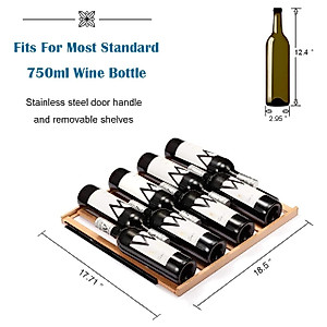 Antarctic Star 24" Wine Cooler Beverage Refrigerator Under Counter Beer Mini Fridge Built-in Freestanding Stainless Steel Dual-Layer Digital Temperature Control Glass Door…