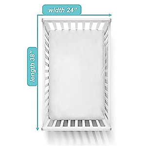 American Baby Company 100% Natural Cotton Jersey 7.5" Extra Deep Pocket Sheet Designed for 5" Mini-Crib Mattress, White, for Boys and Girls, 1 Count (Pack of 1)