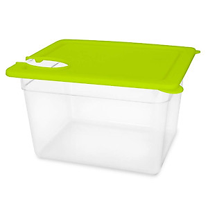 EVERIE Sous Vide Container with Universal Silicone Lid and Rack Sleeve Compatible Anova All Models,Breville Joule, Instant Pot Cooker (KIT-TY-GJ)