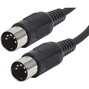C&E 6 Feet (ft) MIDI Cable with 5 Pin DIN Connector, Black (3 Pack)