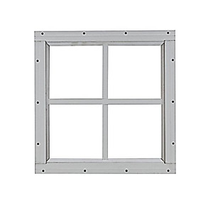 Square Shed Window 12" X 12" White Flush Mount, Playhouse Windows, Chicken Coop Windows