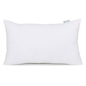 Acanva Polyester Decorative Rectangle Throw Pillow Inserts, Hypoallergenic Form Stuffer Cushion Sham Filler, 16x26, White, 1 Count (Pack of 1)