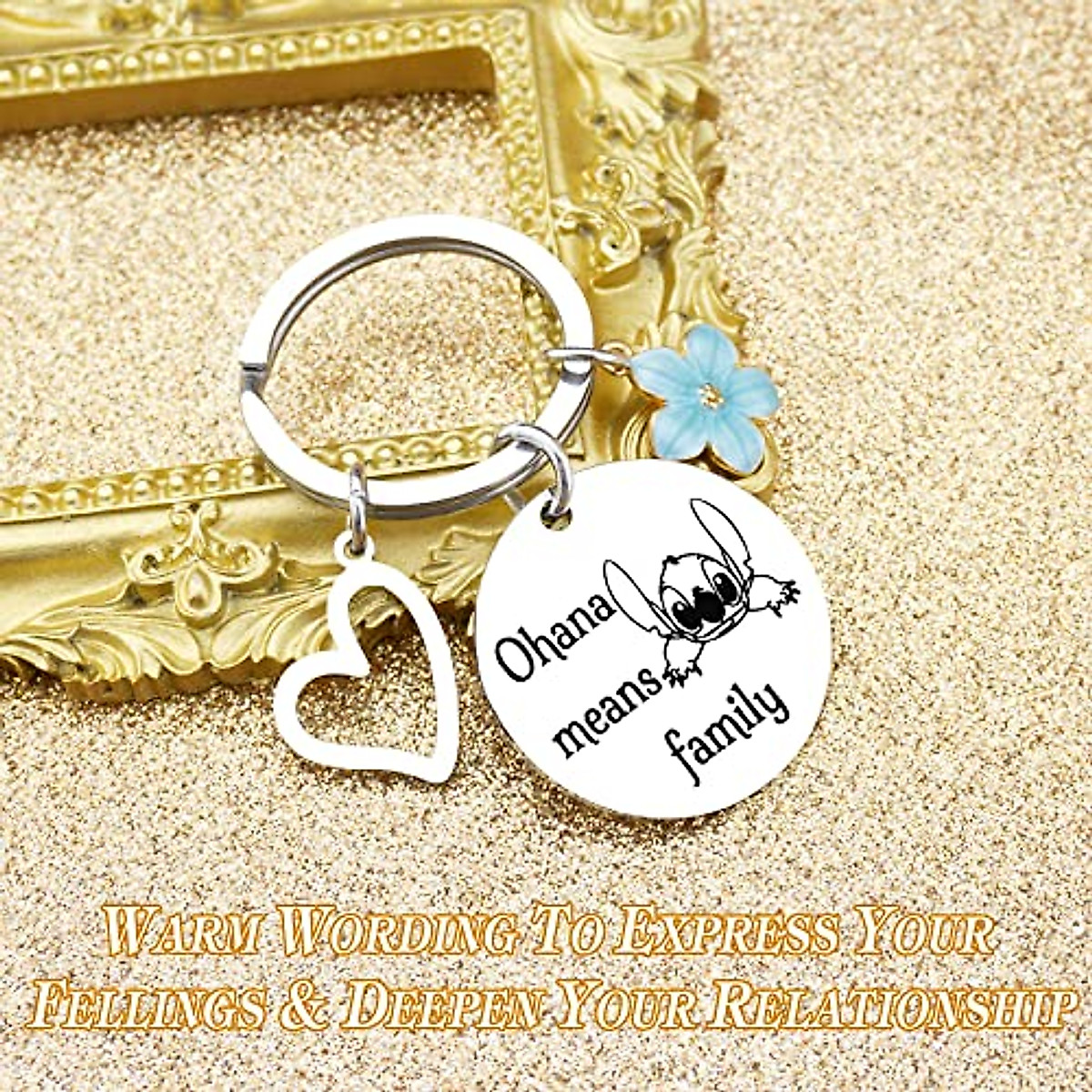 Ibiwe Li lo and sti tch gifts for girls women ohana means family sti tch stuff Womens Stocking Stuffers for Her Teen Girl Cute Keychain