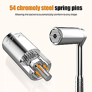 Super Universal Socket Tools Gifts for Men,KUSONKEY Christmas Gifts Stocking Stuffers for Men, Professional 7mm-19mm Tool Sets with Power Drill Adapter, Cool Gadgets for Men,Dad,Husband, Boyfriend