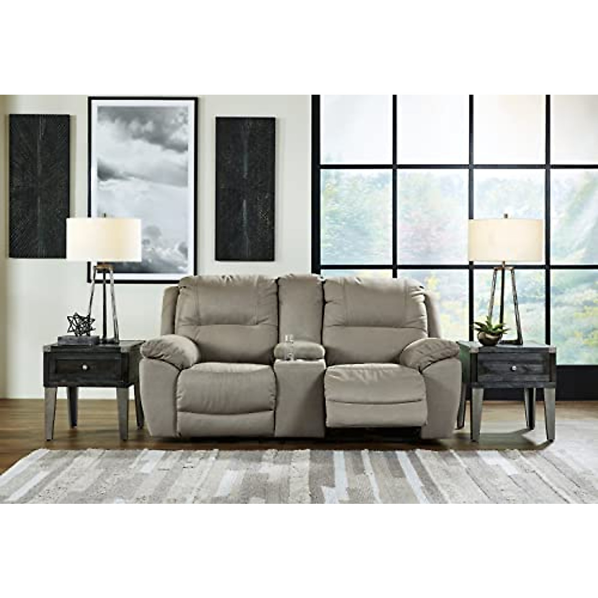 Signature Design by Ashley Next-Gen Gaucho Classic Reclining Loveseat with Console, Beige