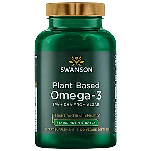 Swanson Plant Based Omega-3 300 Milligrams 120 Veg Sgels Fish Oil