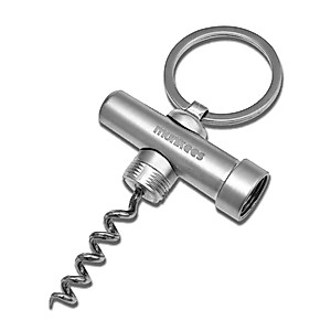 Munkees Mini Keychain Corkscrew Tool, Small Key Ring Wine Opener, Emergency Travel Cork Wine Opener, Portable Backpack Camping Kit, Wine Enthusiasts, Waiters, Bartenders, Bottle Opener Gift Set