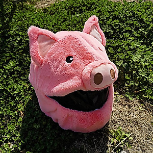 Motorcycle Helmet Cover, Windproof Plush Helmet Decoration Cute Pig Fun Rides & Gifts for Motorcycle Helmet Valentine's Day Gifts (Helmet not Included)