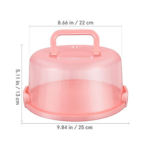 Cabilock Cake Stand Round Cake Carrier with Handle Dome Lids Dessert Carrier Handy Cupcake Holder Tray Clear Plastic Cake Pie Container Cake Box Serving Tray (Pink) Cake Holder