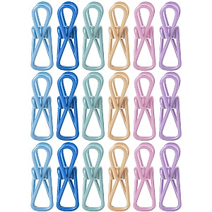Mr. Pen- Chip Clips, 18 Pack, 2 Inch, Pastel Colors, Utility Steel PVC-Coated Clips, Bag Clips, Chip Clip, Metal Clips, Chip Bag Clip, Food Clips, Bag Clips for Food Storage, Food Bag Clips