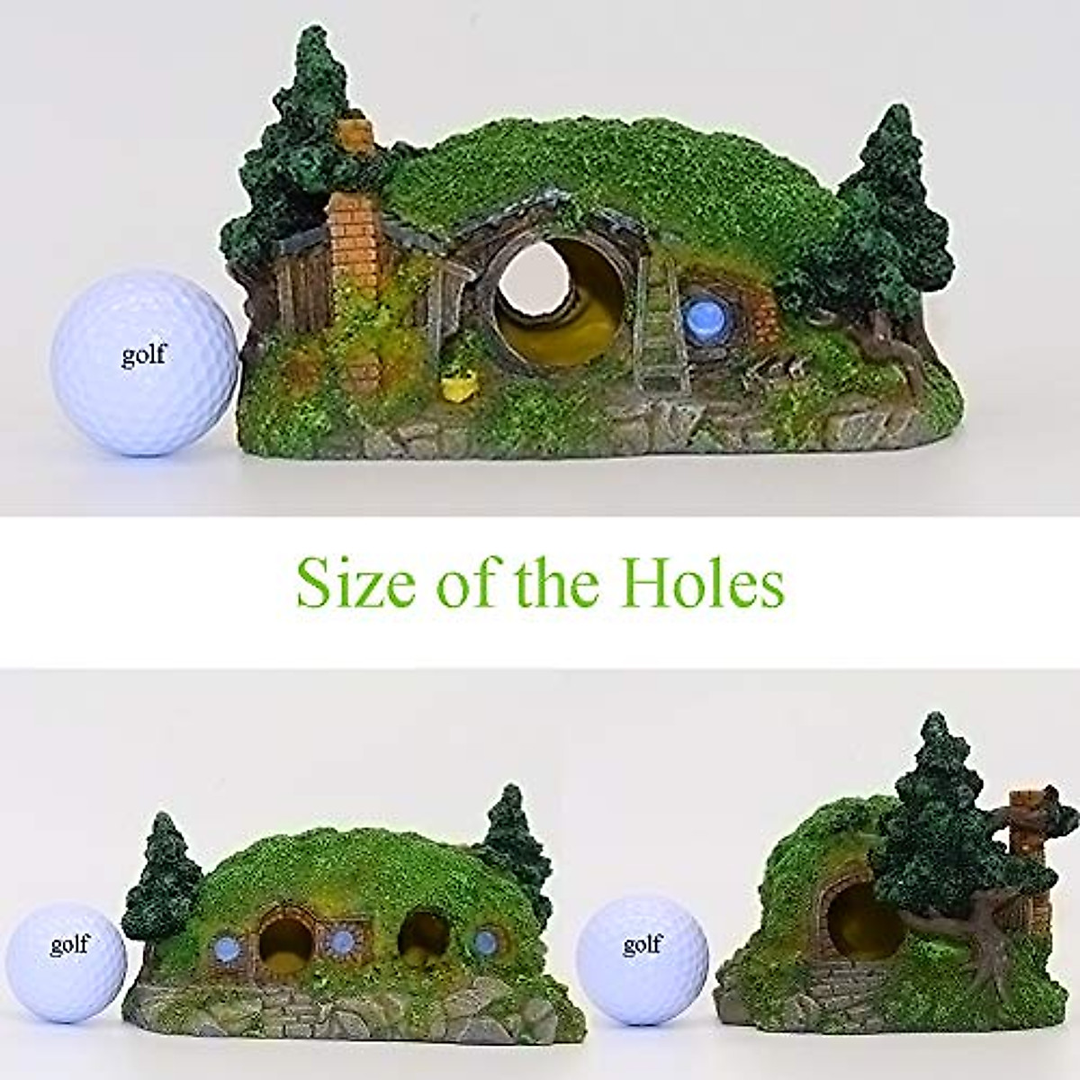 Ulifery Hobbit House Fish Tank Decorations, Natural Aquarium Ornament Cave Reptile Hole Shelter for Betta Hiding/Miniature Garden, Small