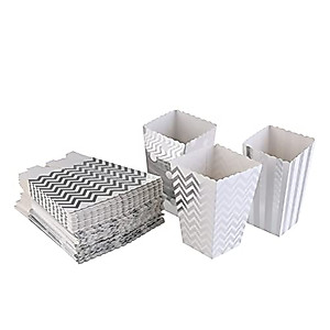 ULTECHNOVO 50pcs Popcorn Boxes Popcorn Cups Disposable Retro Decor Disposable Containers Small Popcorn Boxes Movie Old Fashion Popcorn Boxes Popcorn Bucket Gift Box Candy Box Snack Paper Box