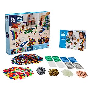 PLUS PLUS - Learn to Build Super Set - Basic Mix, 1,200 Pieces w/ 4 Baseplates - Construction Building Stem / Steam Toy, Interlocking Mini Puzzle Blocks for Kids