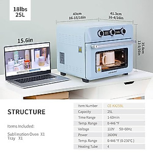 Craft Express Sublimation Oven Machine – Heat Transfer Oven for Tumblers, Mugs & Bottles – Even Heating, Large Capacity – DIY Personalized Sublimation Projects – Compact for Small Business & Home