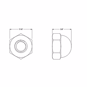 (25) 1/4"-20 Solid Brass Nickel Plated Cap Acorn Nuts Bright Chrome Color 7/16"