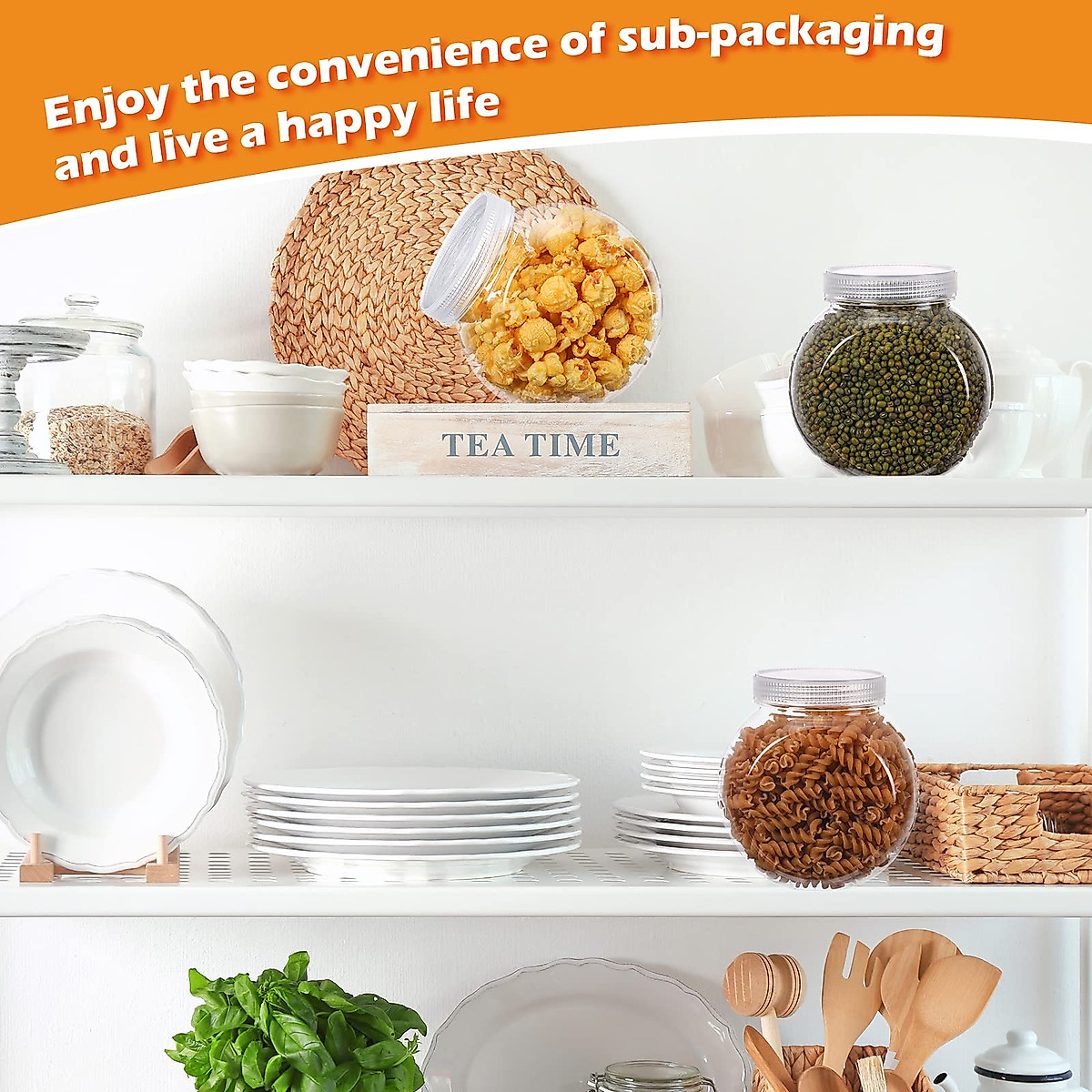 Sunnyray 8 Pcs 25 oz Plastic Candy Jars with Lids Plastic Candy Jars for Candy Buffet Clear Candy Dishes with Lids Candy Buffet Containers Set Plastic Cookie Jar Candy Holder for Party Table Kitchen