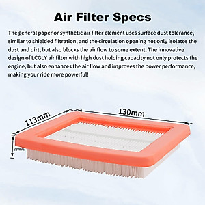 LCGLY 2 PCS 17211-Z8B-901 Air Filter Compatible with Honda HRX217 HRR216 HRC216 HRT216 HU800AWD HRB216 HRB217 HRS216 HRZ216 GCV160LAO GCV190LA GC190LA GCV200LA HRN216 series lawn mower EB2800I EG2800I