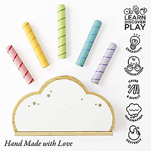 Le Toy Van - Wooden Baby Sensory Petilou Rainbow Cloud Pop Press and Release Toy | Educational Baby Sensory Montessori Toddler Learning Toy - Suitable for 18+ Months