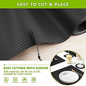 Shelf Drawer Liner for Kitchen Cabinets, Durable Pantry Shelving Liners for Tool Box Closet Refrigerator Non Stick Waterproof Plastic Cabinet Protector Liners Mat Washable, Black 11.8 x 78.7 inches