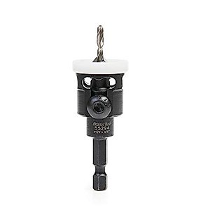 Amana Tool - (55294) Carbide Tipped 82° Countersink with Adjustable Low Friction Depth Stop, 3/8 Dia x 1/8 Drill Dia x 1/4 Inc