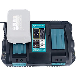 Replacement Lithium Ion Battery Charger for Makita DC18RD BL1830 BL1840 BL1860 BL1815 BL1430 BL1450 BL1440 BL1850 Makita 14.4V 18V LXT Battery Charger