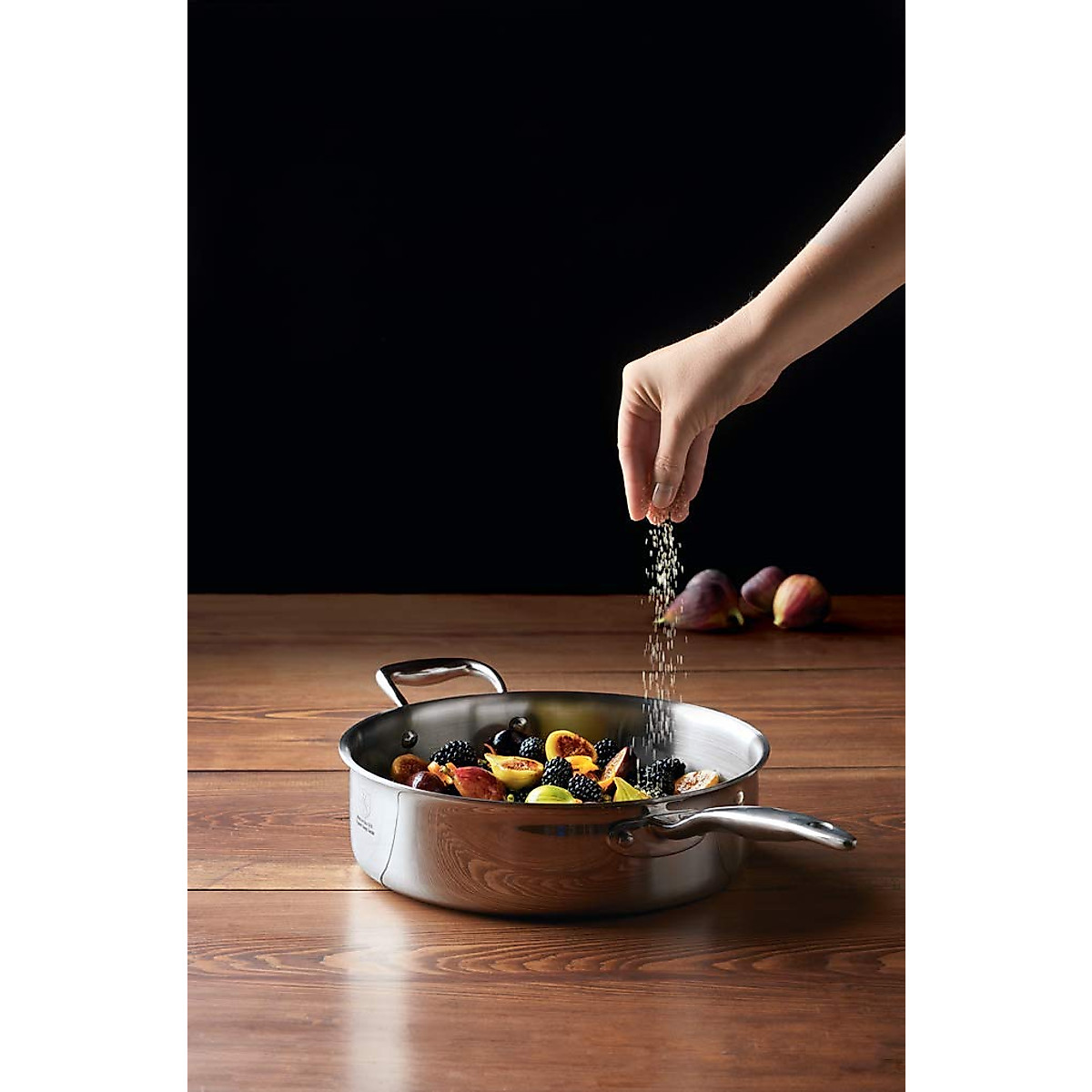 Heritage Steel 4 Quart Sauté Pan with Lid - Titanium Strengthened 316Ti Stainless Steel with 5-Ply Construction - Induction-Ready and Fully Clad, Made in USA