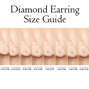 Beyond Brilliance 0.33 Carat Round Cut Natural Solitaire Diamond Stud Earring in 14K White Gold | Fine Jewelry for Women | Gift for Her | Gift Box Included