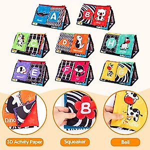 SYNARRY Tummy Time Mirror, Baby Mirror Tummy Time Floor Mirror, High Contrast Black and White Baby Toys 0 3 6 Months Brain Developmental Newborn Infant Crawling Toy Gift 0-3 0-6 6-12 Months