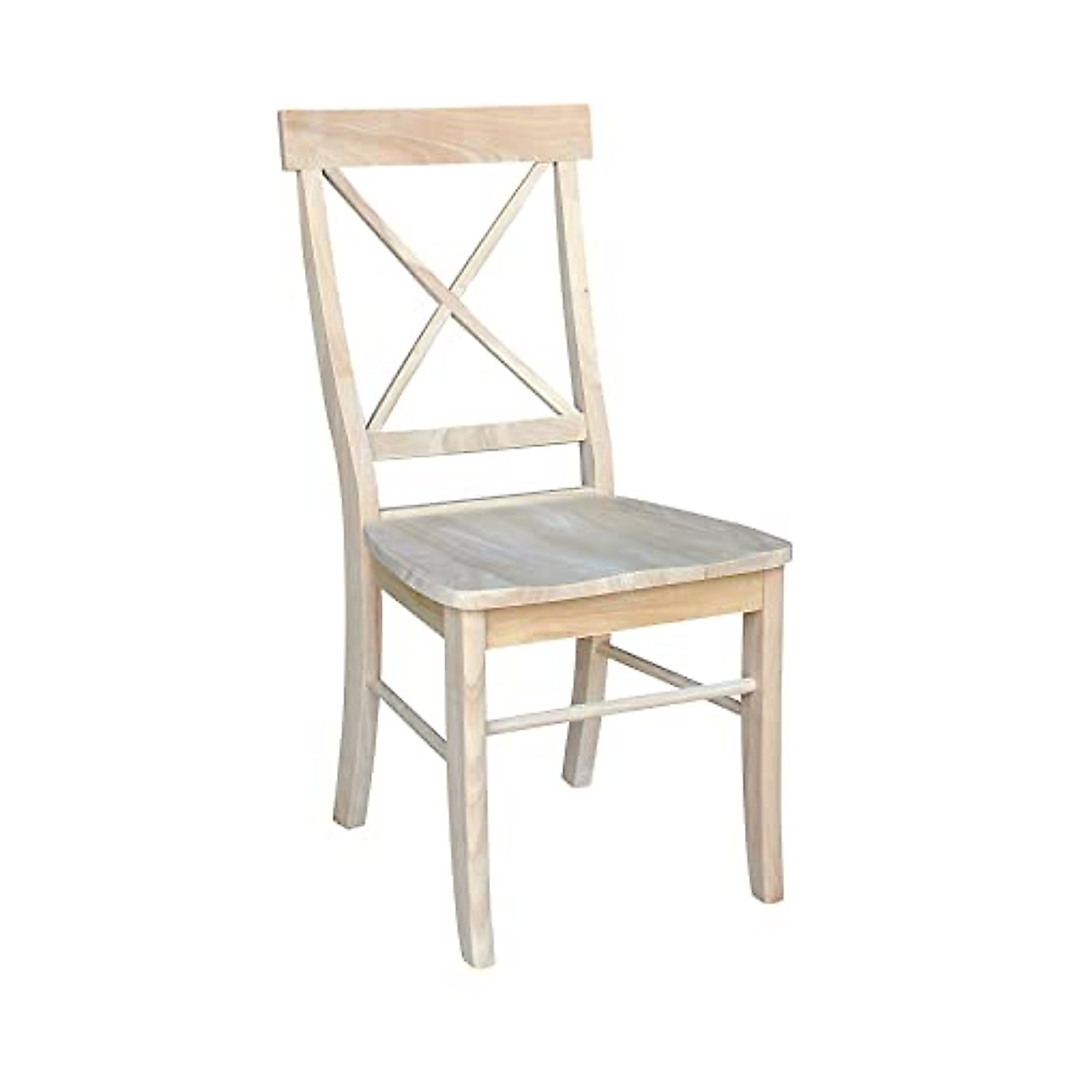 International Concepts Pair of X-Back Dining Chairs, Unfinished Wood