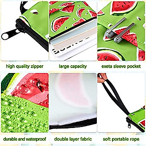 4 Pcs Book Sleeve for Book Lovers Orange Lemon Watermelon Strawberry Print Book Sleeve with Zipper Fruit Book Protector Pouch Washable Fabric Book Covers Paperback Book Pouch for Teen Adult Girls Gift