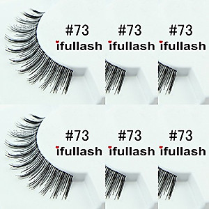 #73, 6 Pairs ifullash 100% Human Hair Eyelashes