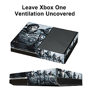 Skins Decals Compatible with Xbox One Console and Controller Durable Protective Vinyl Stickers Cover for Xbox One Set -Gray