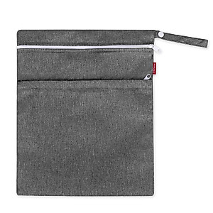 Damero 3Pcs Wet Dry Bags for Baby Cloth Diaper, Washable Diaper Wet Bag with Handle for Pumping Parts, Travel, Swimsuits, Gray