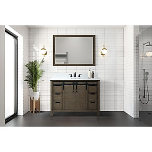 Bell+Modern Ketchum 48 in W x 22 in D Rustic Brown Bath Vanity and White Quartz Countertop
