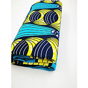 African Fabric African Print Fabric Ankara Wax 6 Yards Ankara Fabric Kente Cloth Fabric by The Yard (The Natural Pattern)