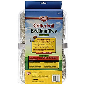Kaytee CritterTrail Habitat Disposable Bedding Tray, 9-Count Total (3 Packages with 3 Trays Each)