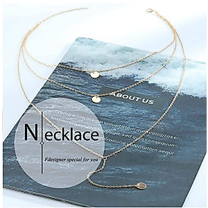Fdesigner Fashion Layered Long Necklace Coin Pendant Necklace Chain Charm Necklace Jewelry for Women Over 15 years old