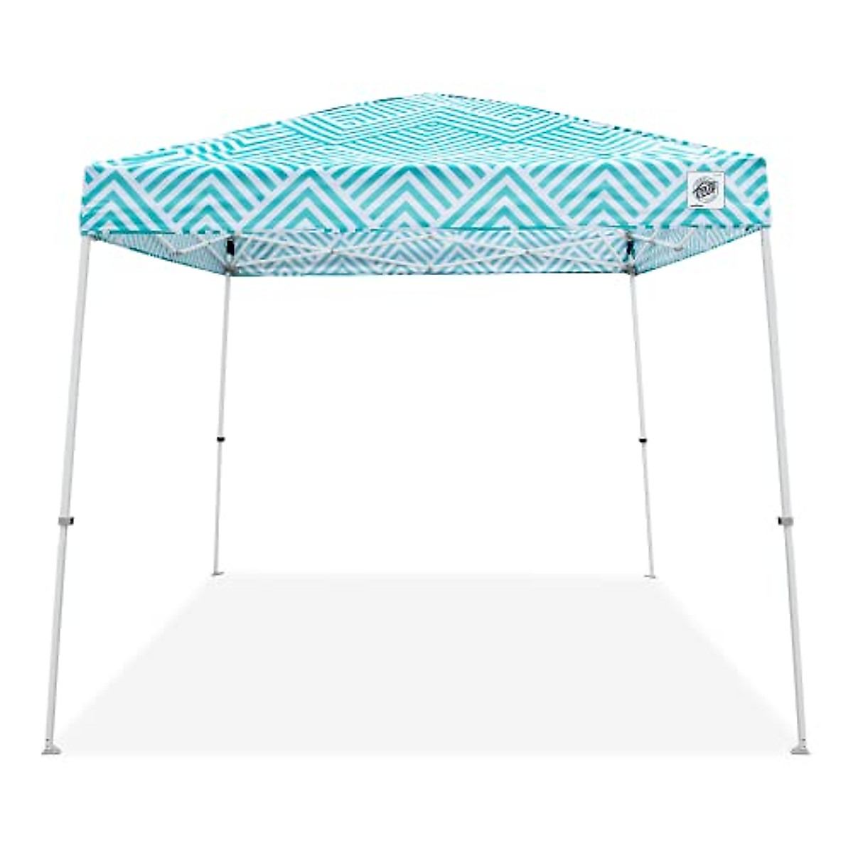 E-Z UP Sprint 10' X 10' Shelter with Geo Print, Aqua Top, and White Frame