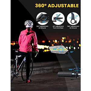 ROTOPATA Bike Mirror Handlebar Mount 1 Pair, 360° Adjustable HD Scratch Resistant Glass Lens, Safe E-Bike Mirror, 21-32mm Handlebar, Bicycle Mirrors Accessories for Ebike Mountain Road Bike Scooter