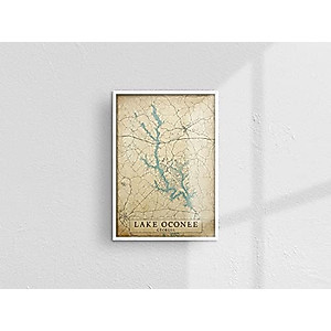 MG Global Antique Unframed Map Poster of Lake Oconee Georgia USA | 11x17 12x18 16x24 24x36 Vintage Traveler Wall Art | City Retro Print | Rustic Home Office Decor for Gift