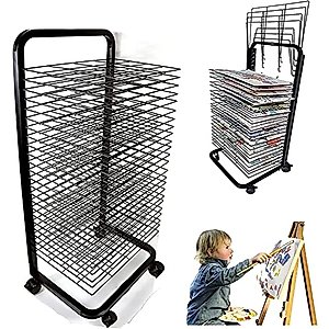 CENAP Art Drying Rack, Drying Rack, Mobile Art Drying Rack, with Wire Rack for Artwork, Drying and Printing Rack, Perfect for Educational Schools and Art Clubs (Size : 35-Layer)