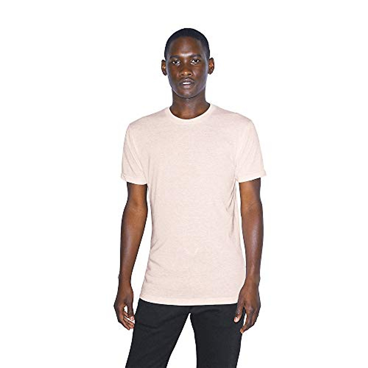 American Apparel Men's Tri-Blend Crewneck Short Sleeve Track T-Shirt, 2-Pack, tri-Oatmeal, Small