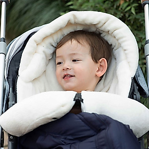 KZ Dotnz Universal Footmuff for Stroller with Adjustable Side Central and Botton zips, Stroller Footmuff with Soft Hood, Waterproof Warm Outdoor Baby Stroller Bunting Bag/Stroller Accessories