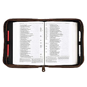 Christian Art Gifts Men's Classic Bible Cover Trust in The Lord Proverbs 3:5, Brown Faux Leather, Large