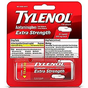 TYLENOL Extra Strength Caplets 10 ea (Pack of 6)