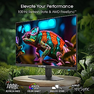 Sceptre New 27-inch Gaming Monitor 100Hz 1ms DisplayPort HDMI x2 100% sRGB AMD FreeSync Build-in Speakers, Eye Care Frameless Machine Black 2024 (E275W-FW100T)